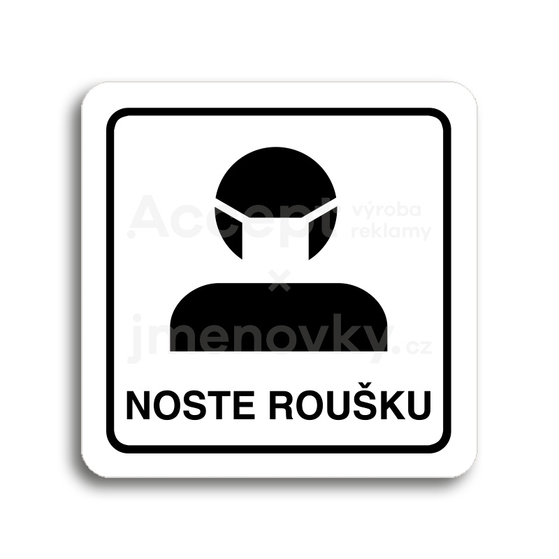 Piktogram "noste roušku III" (80 x 80 mm) - Jmenovky.cz
